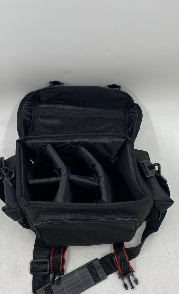 Commander Black Red Padded Adjustable Strap Dividers Large DSLR Camera ...