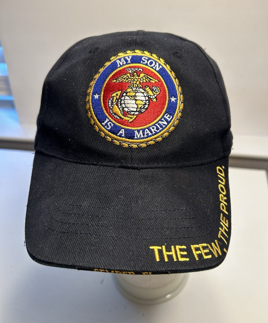 US Military Marine Corps Embroidered Blue Hat Cap Off… - Gem