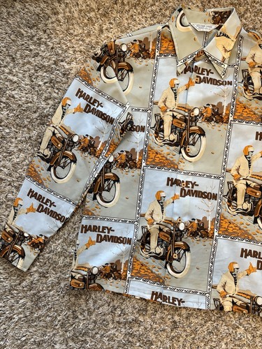 Second Hand Rose Mack Harley Davidson All Over Button Down Shirt Size ...