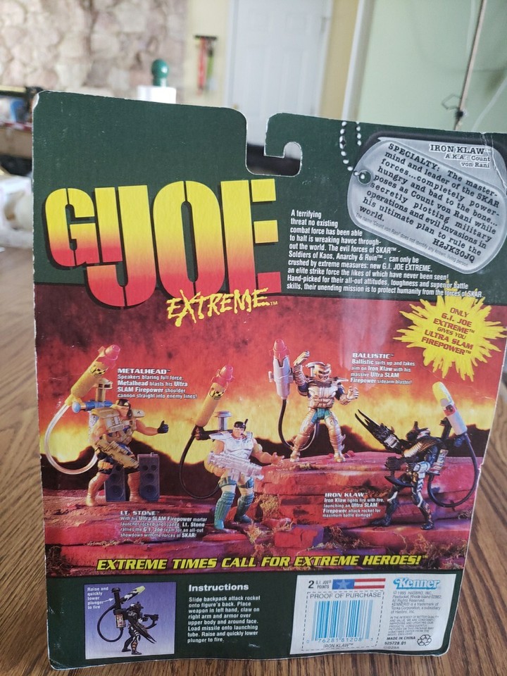 Deluxe GI JOE Extreme IRON KLAW With Attack Rocket Action Figure 1995 ...