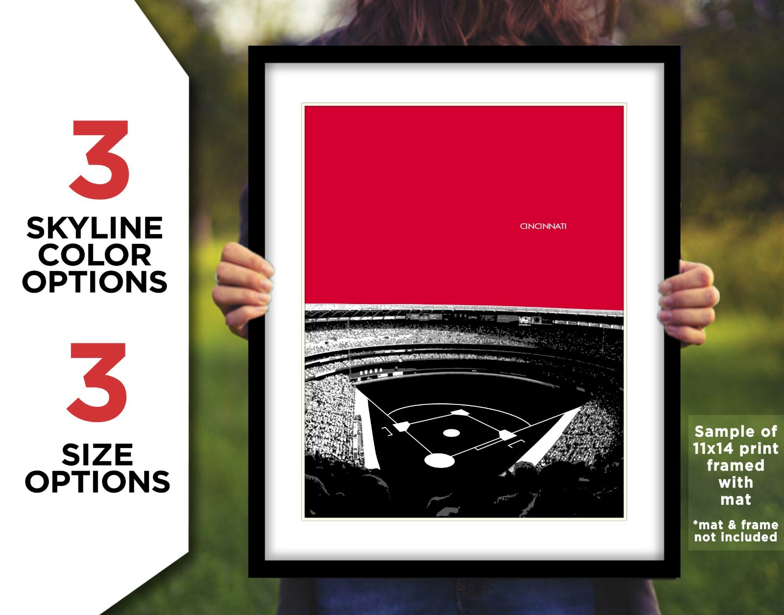 RIVERFRONT STADIUM Photo Picture CINCINNATI REDS Skyline Print 8x10 ...