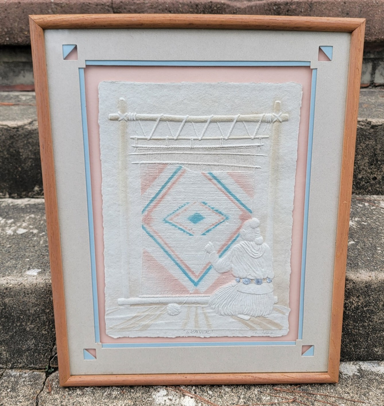 Figi Graphics Priscilla & Wess Weaver Woman Paper Cast Art Southwestern ...