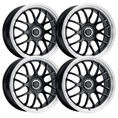 (Set-4) Vision 478 Alpine 17x8 5x100 38mm black brushed Wheels Rims 17 ...