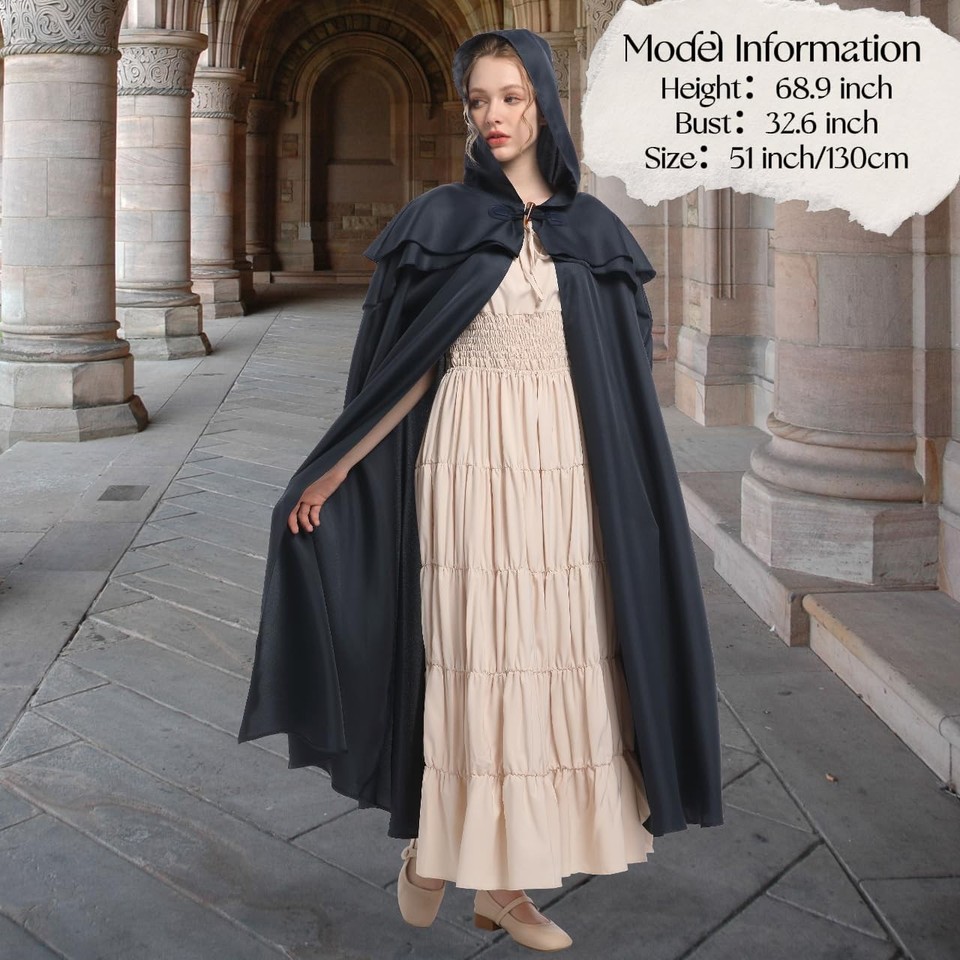 Renaissance Hooded Cloak for Women Men,Adult Medieval Cloak,Vintage ...