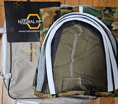 NATURAL APIARY Smock Beekeeping Jacket Suit w/Non-Flammable Veil camo ...
