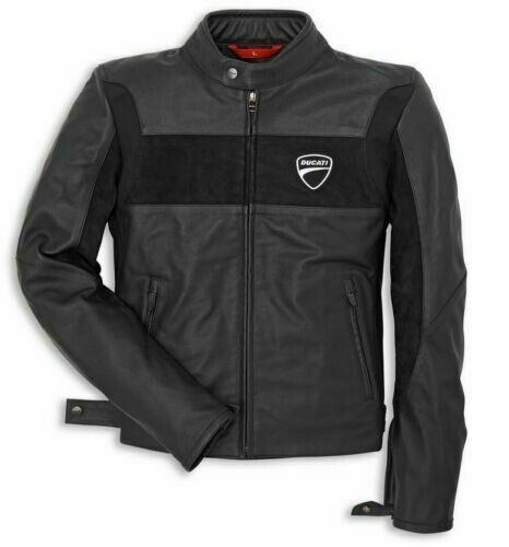 DUCATI Mens Biker Motorcycle Leather Jacket Racing Motorbike Leather ...