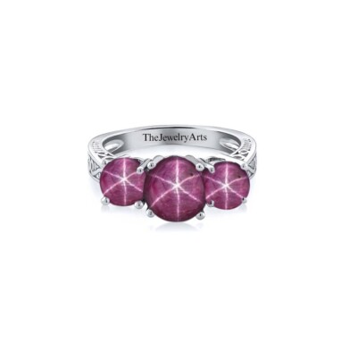 Vintage Red Star Ruby Ring, Sterling Silver Engagement Rings For Women ...