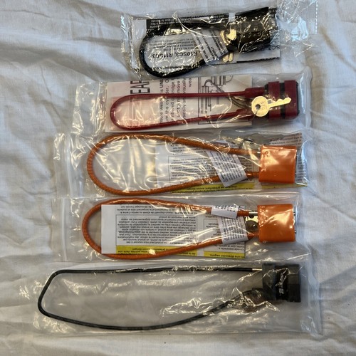 lot of 5 cable Gun Lock safety various brands and sizes NEW w/2 keys ...