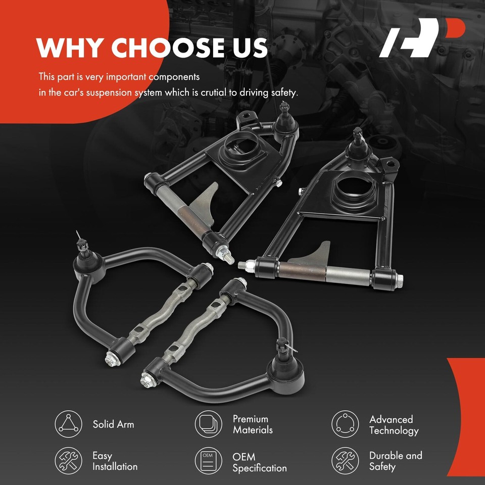 4x Front Suspension Upper & Lower Tubular Control Arm for Ford Pinto ...