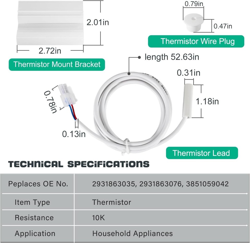 Replace for Dometic 3851210025 RV Refrigerator Thermostat Sensor ...