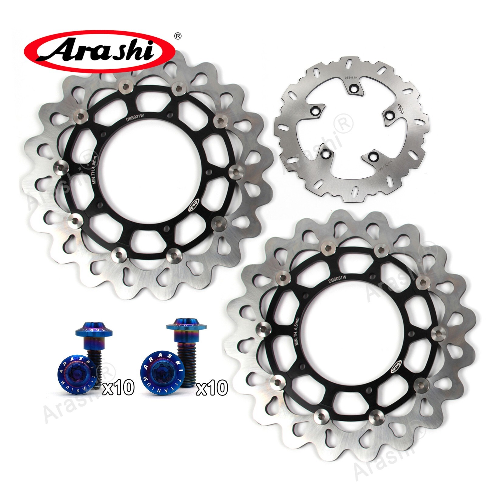 Front Rear Brake Disc Rotor + Bolts Screws For Yamaha FZ1 FAZER 1000 ...