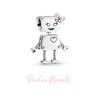 Authentic Moments Charm Moving Limbs Pink Bowknot Bella Bot ...