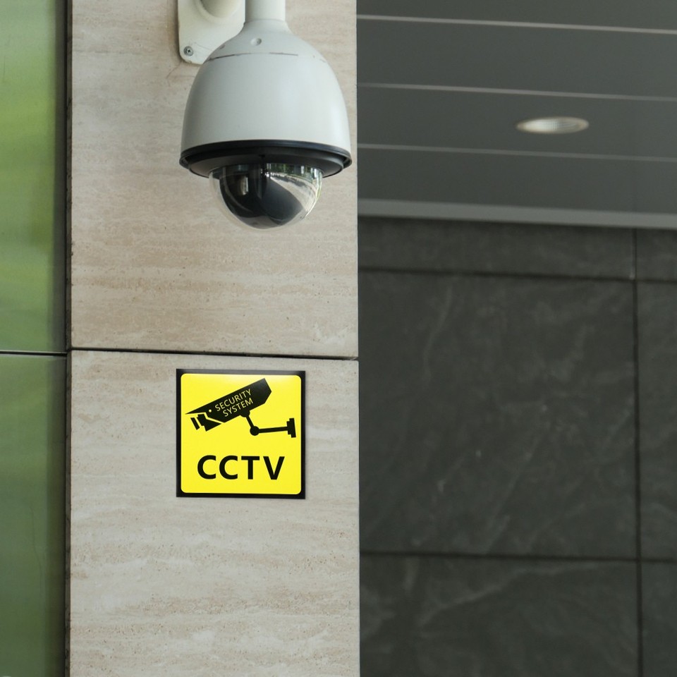 5 Pcs Monitoring Warning Stickers Surveillance Security Video Signs ...