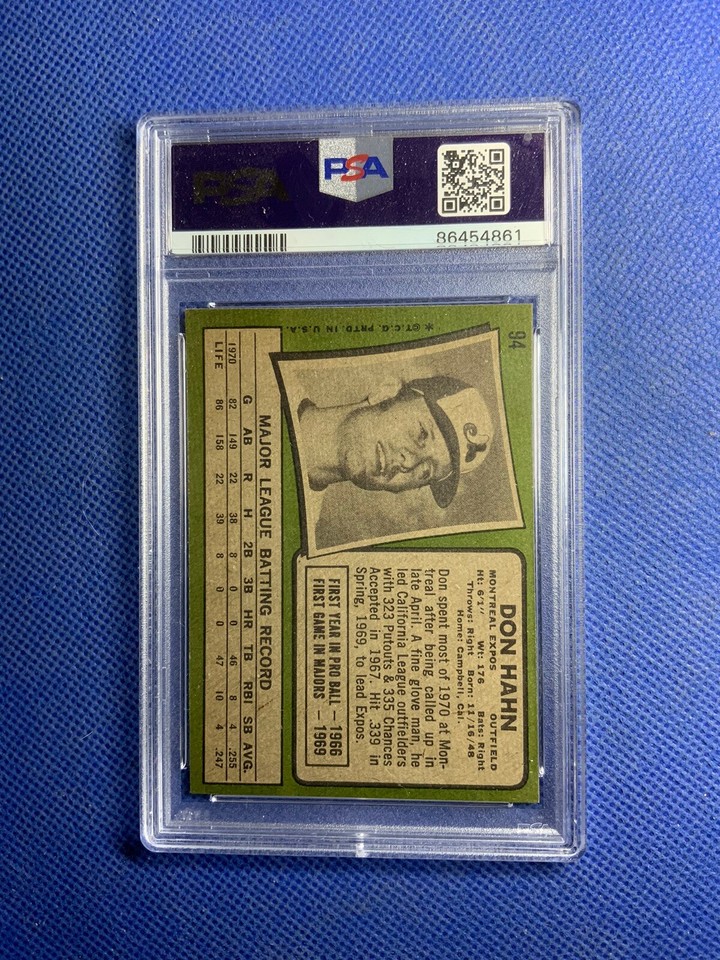 1971 TOPPS #94 DON HAHN PSA 6 | eBay