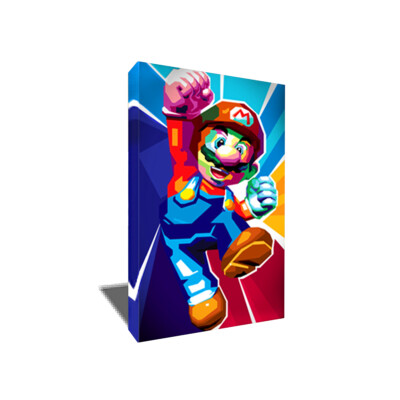 Nintendo SUPER MARIO Bros Poster Abstract Wpap Pop Art on CANVAS Wall ...