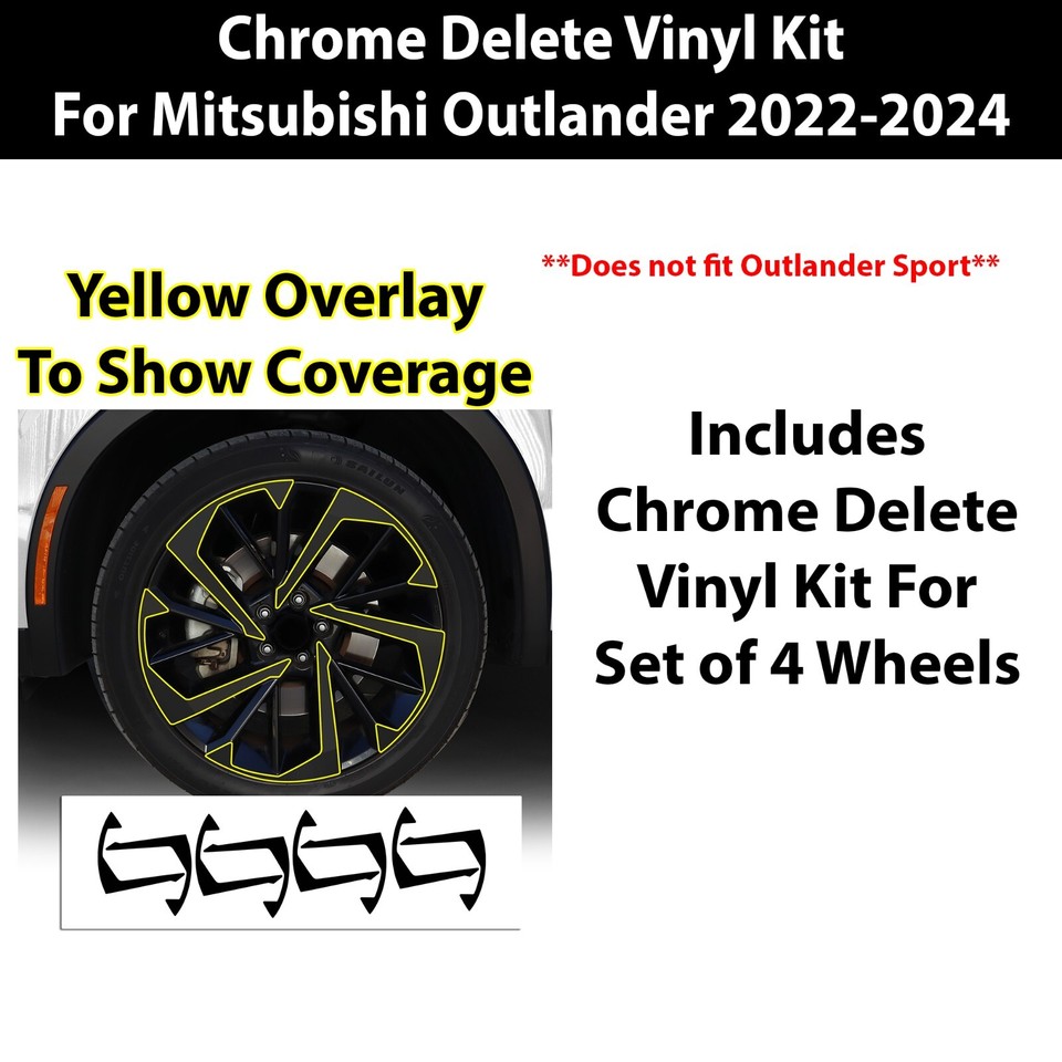 Fits Mitsubishi Outlander 2022-2025 Wheel Rim Chrome Delete Decal ...