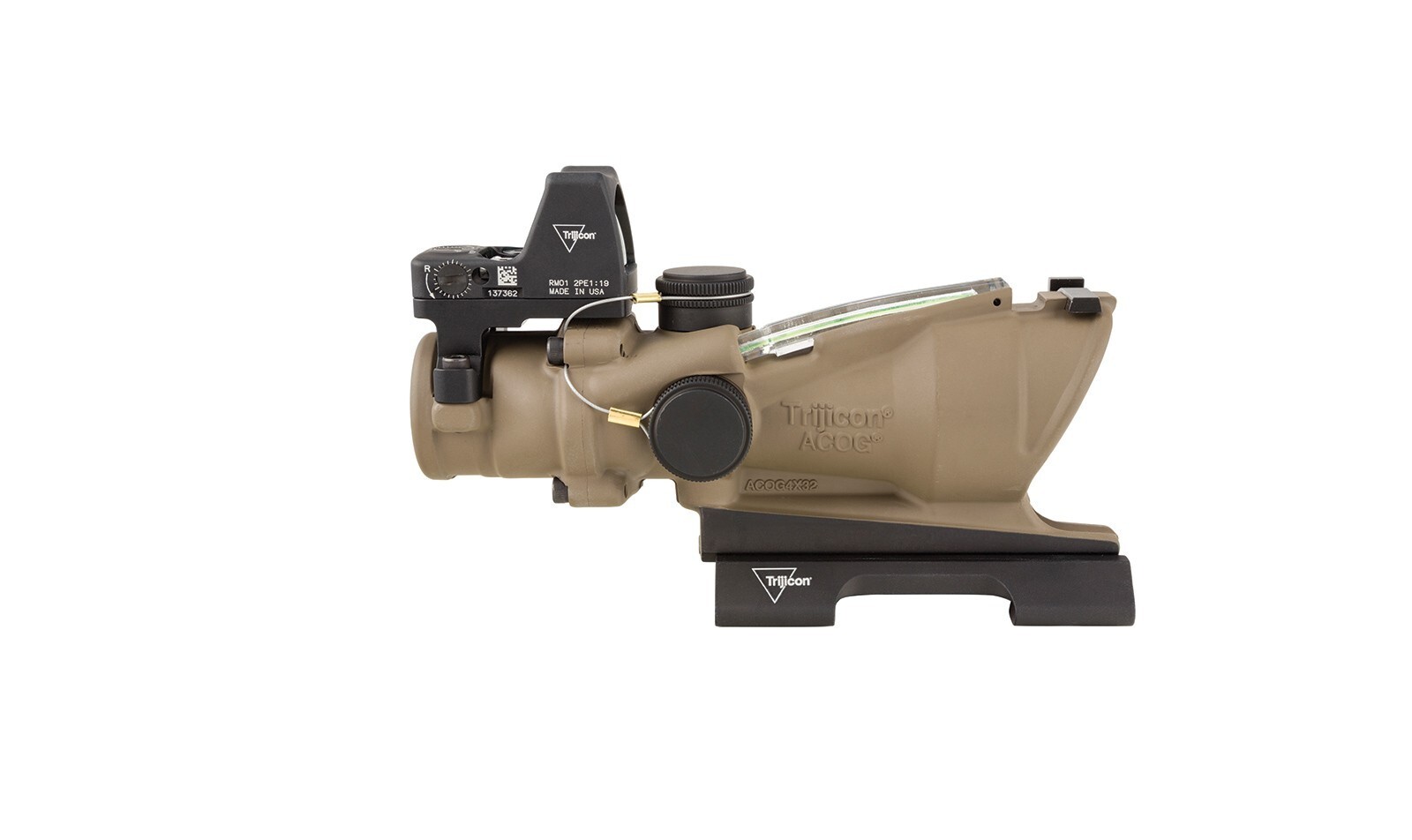 Trijicon 4x32 FDE ACOG Dual Illuminated Green 5.56 Reticle & RMR - TA31 ...