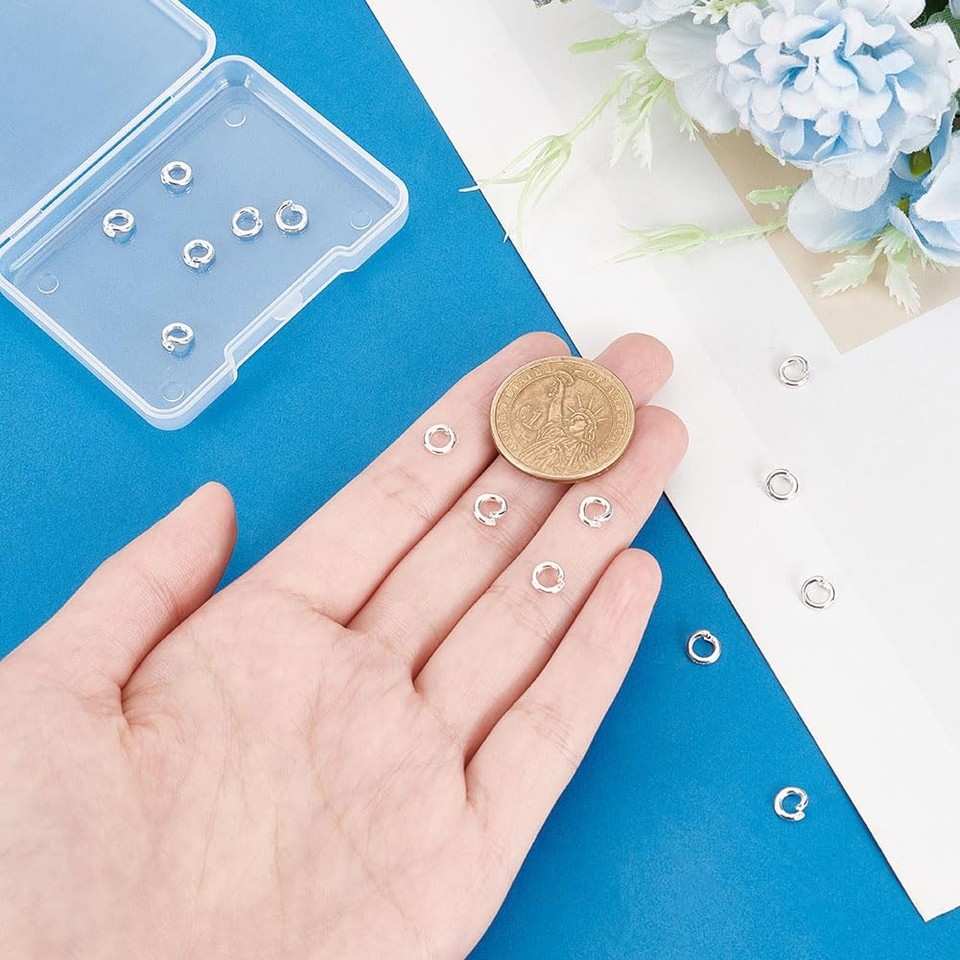 15pcs 925 Sterling Silver Locking Jump Rings, Round Locking Jump Rings ...