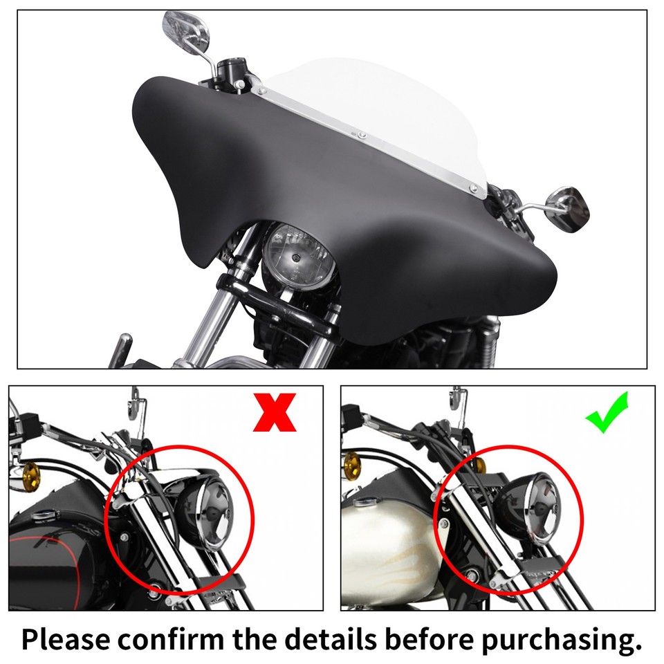 Batwing Fairing Windshield Fit For Harley Softail Deluxe Dyna Fat Boy ...