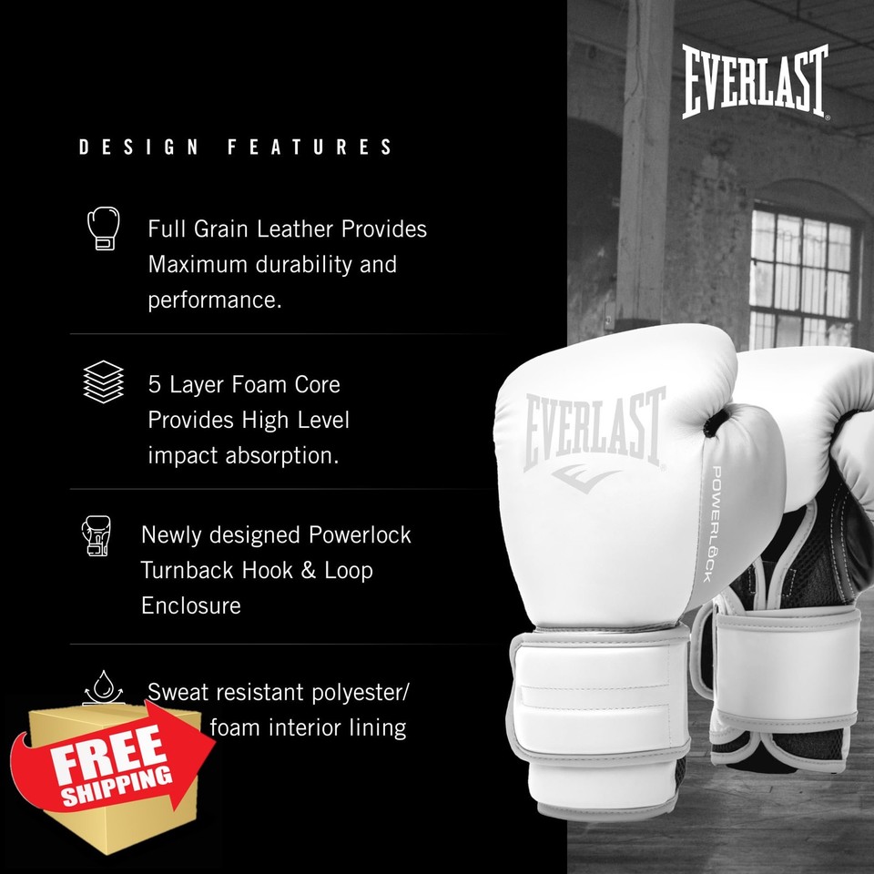 Everlast Powerlock 2 Boxing Gloves Hook Loop Training | eBay
