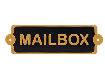 Plastic Mailbox Mail Box Sign Plaque Office or Home Décor Mount To Door ...