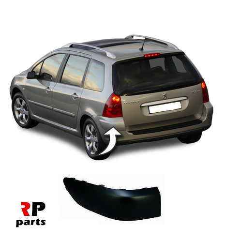 FOR PEUGEOT 307 01-07 ESTATE NEW REAR BUMPER MOLDING TRIM FOR PAINTING ...