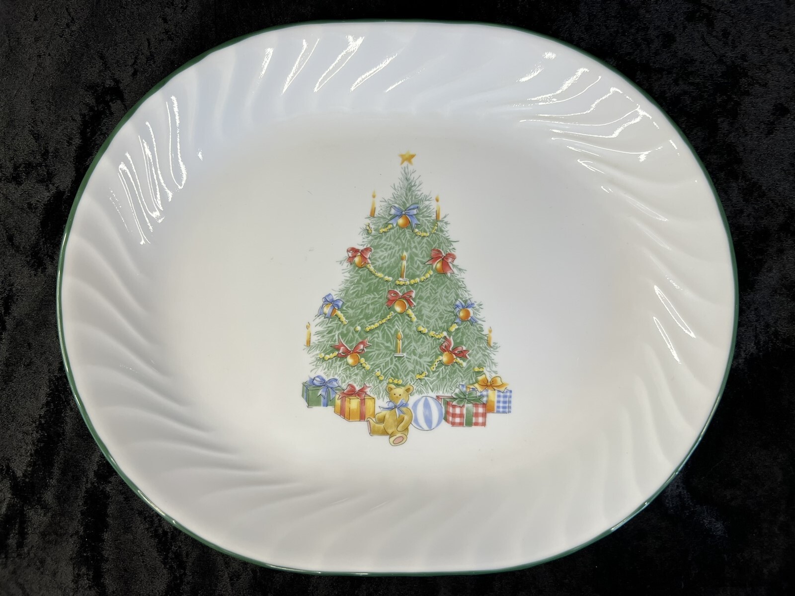 Corelle Swirl Christmas Tree HOLIDAY MAGIC 12 1/4" x 10" Oval Serving ...