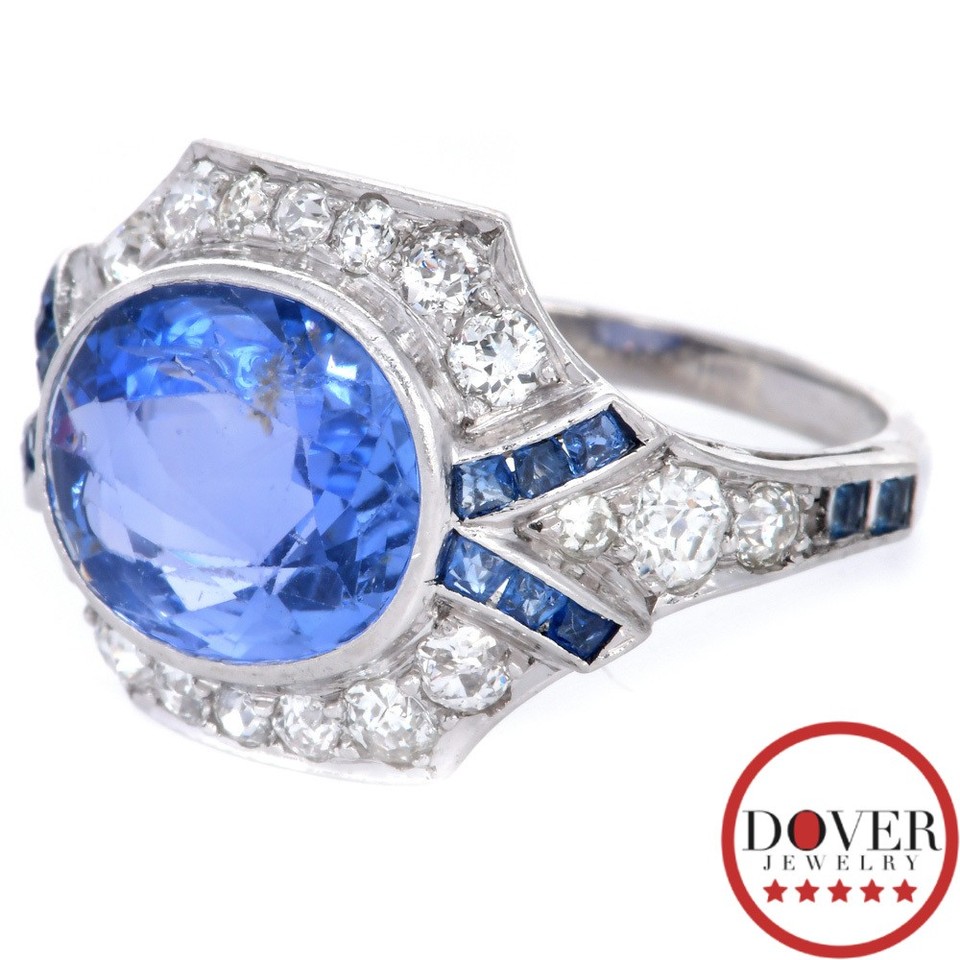 GCS Diamond 6.10ct Sri Lanka Ceylon NO HEAT Sapphire Platinum Engagement Ring NR | eBay