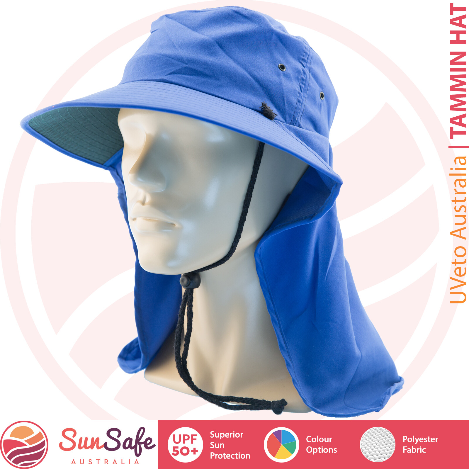 UVeto Australia Tammin Hat Half Brim with Flap UPF 50+ UV Sun ...