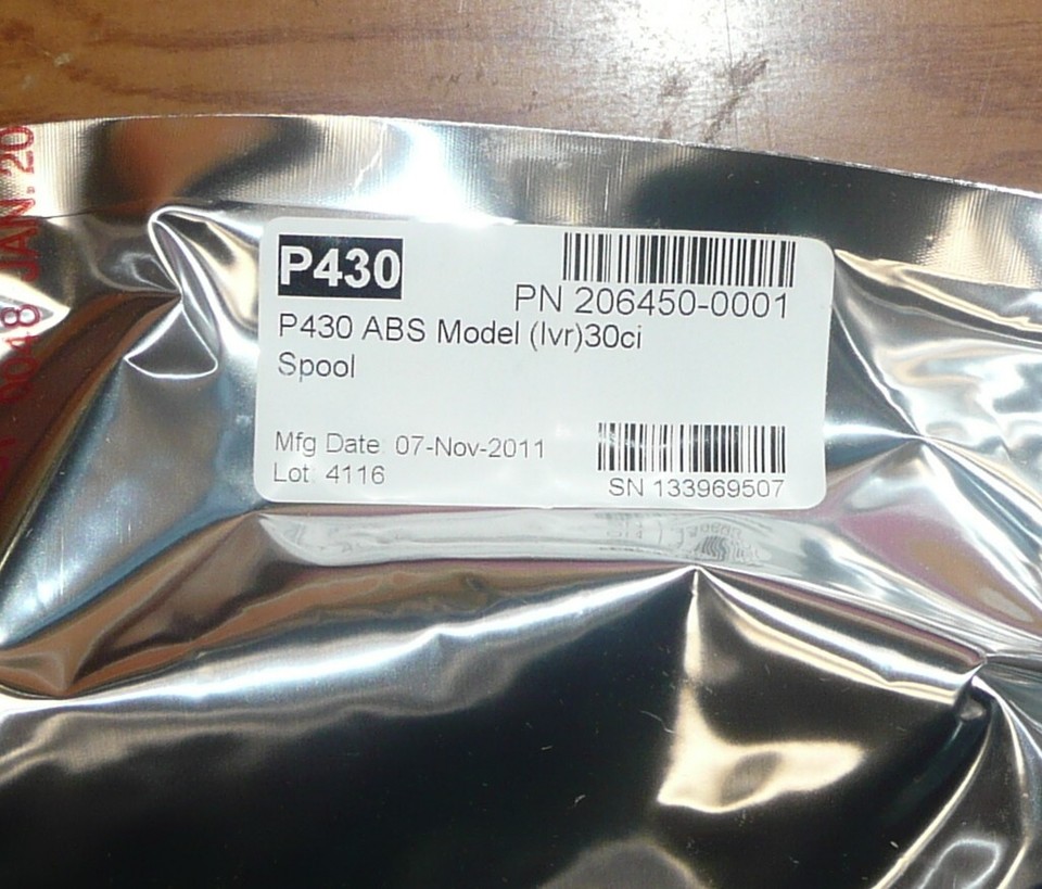 UPrint Stratasys ABS-P430 206450-0001 3D Printer Spool Ivory White 30ci ...