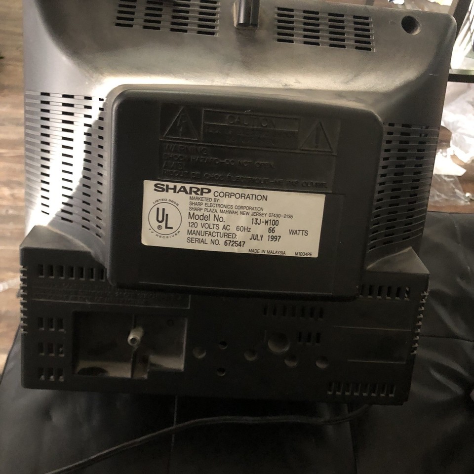 Vintage SHARP 13" CRT Color TV Retro Gaming A/V Inputs 13J-M100 No ...
