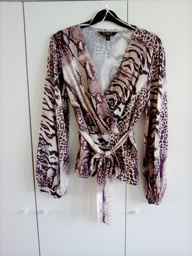 Ladies Lipsy Wrap Animal Print L/Sleeve Top Size 10 | eBay UK