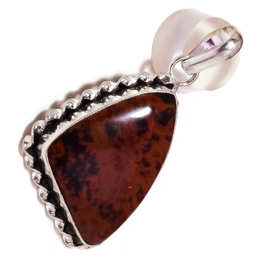 Huge Mahogany Obsidian Jasper Polished Gemstone Handmade Rope Bezel ...