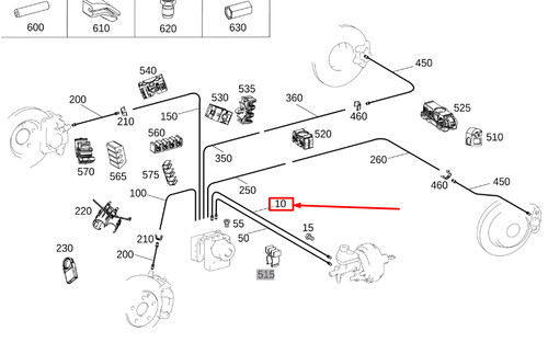 NEW MB S W222 HYDRAULIC UNIT CONNECTION BRAKE LINE LHD A2224208326 | eBay