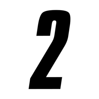 3 inch tall Black Race Number 2 racing numbers decals sports digits mx ...