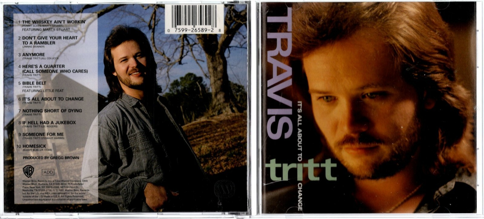 Travis Tritt - " It's All about To Change " - 1991 USA 10 Track CD ...