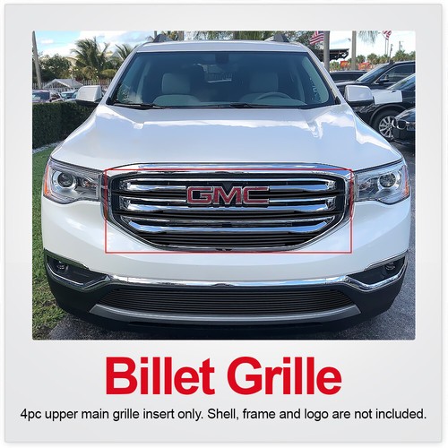 Fits 2017-2019 GMC Acadia Main Upper Black Billet Grille Grill Insert ...