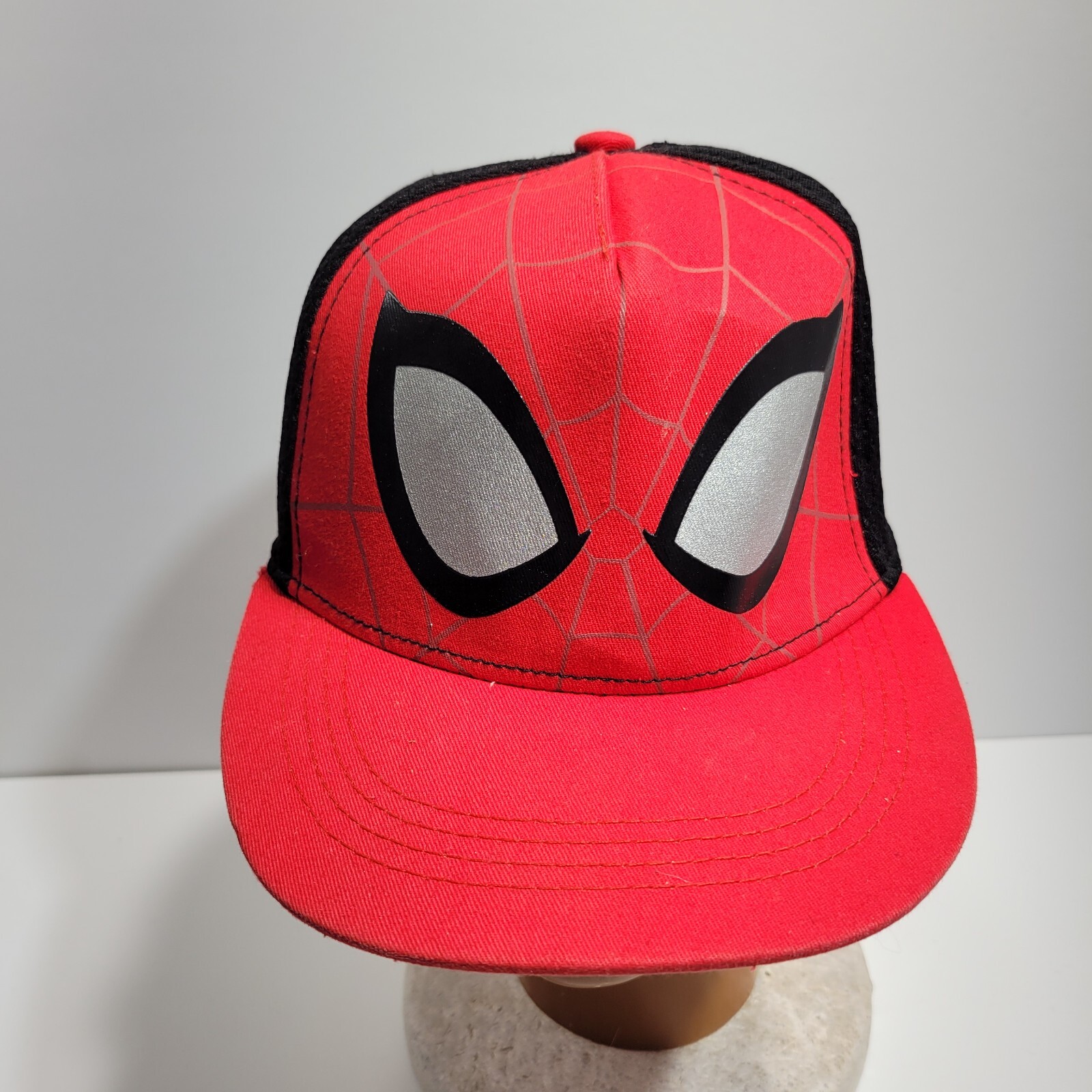 Marvel Trucker Hat Youth One Size Red Black Canvas Snapback Web Head ...