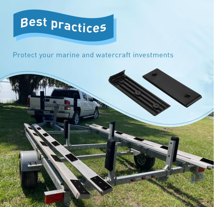 Boat Trailer Bunk Slides Pads, E-Z Slide & BunkEnders, 8 Pads (3"x10 ...