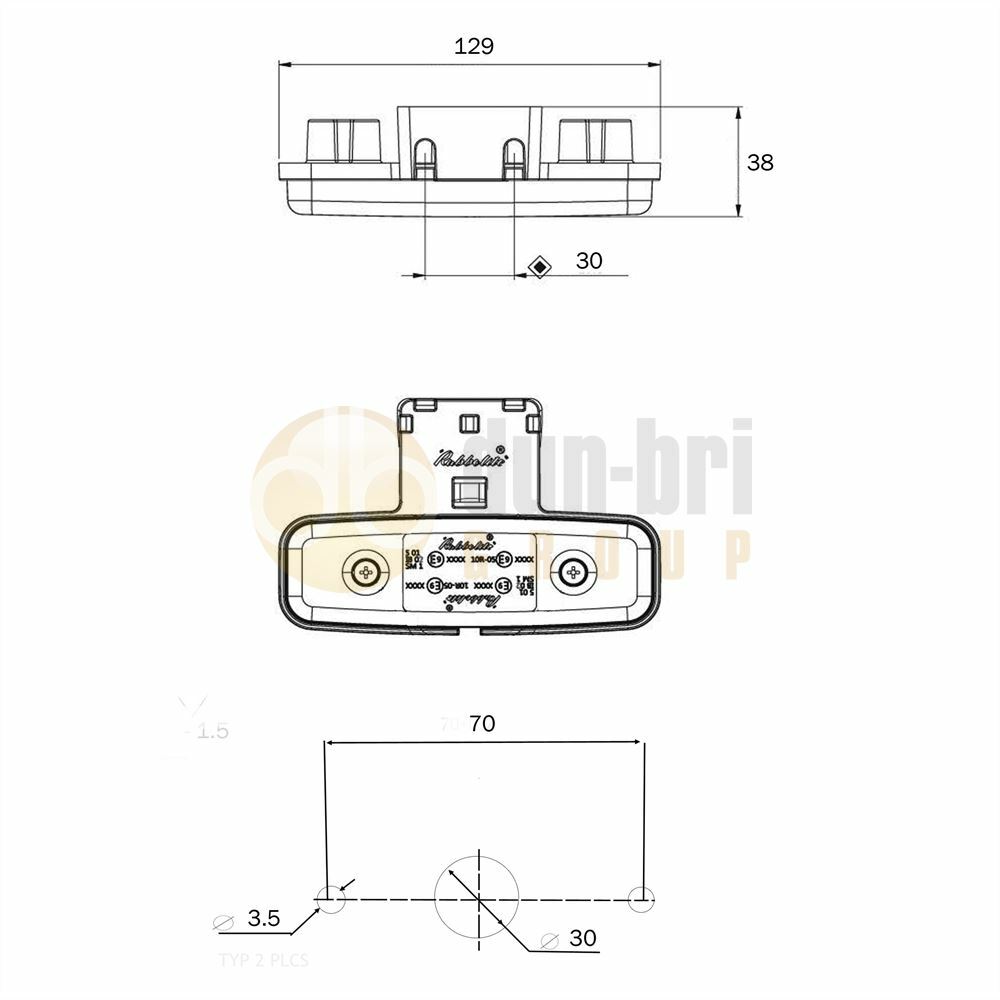 Truck-Lite M876 LED Side Marker w/ CAT5 Indicator Superseal Bracket ...