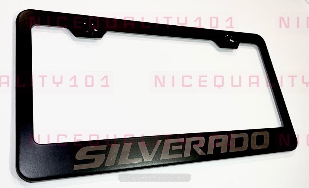 Laser Engraved Etched Silverado Stainless Steel License Plate Frame | eBay