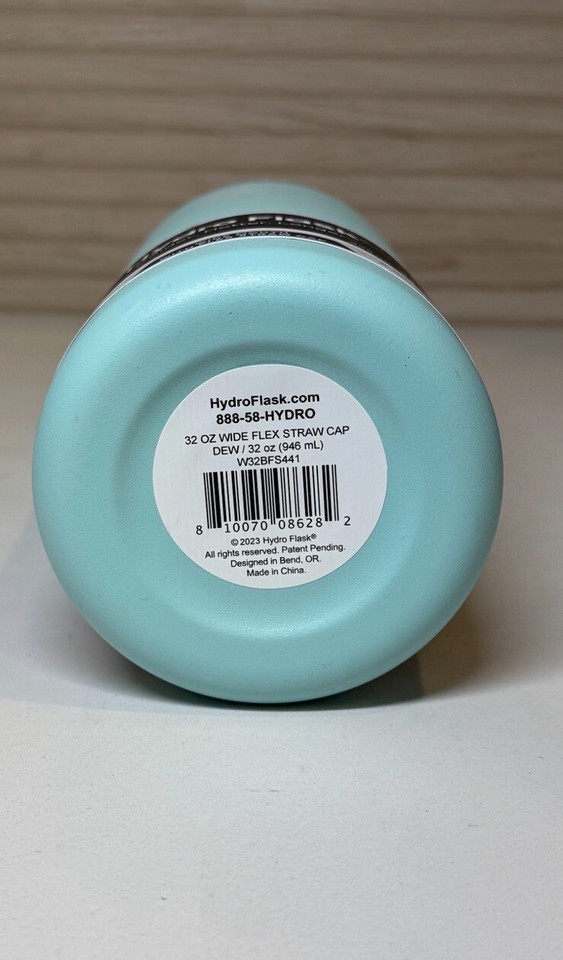Hydro Flask 32 OZ Wide Mouth Bottle Flex Straw Cap Dew | eBay