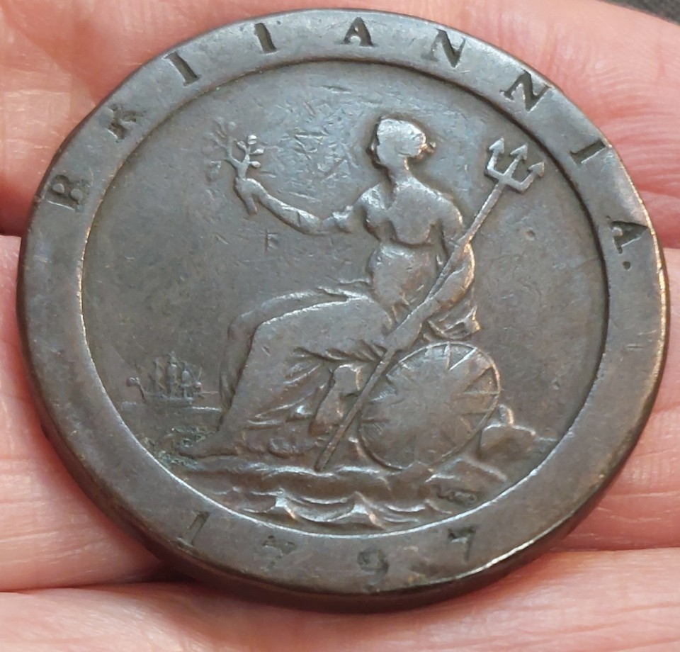 1797 GEORGE III CARTWHEEL PENNY CLEAR DETAIL EVEN WEAR P38 | eBay UK