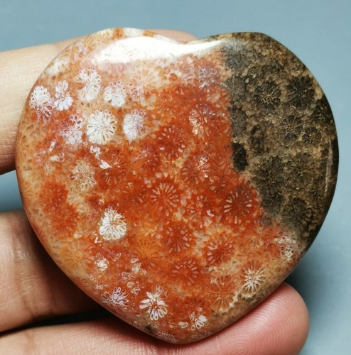 Collection ! Amazing Coral Jade Heart stone Jasper Reiki Stone | eBay