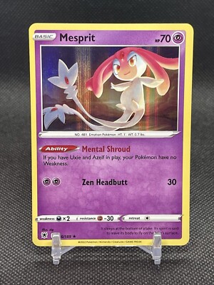 Mesprit 066/189 Holo Rare Astral Radiance Pokemon TCG Card NM ...