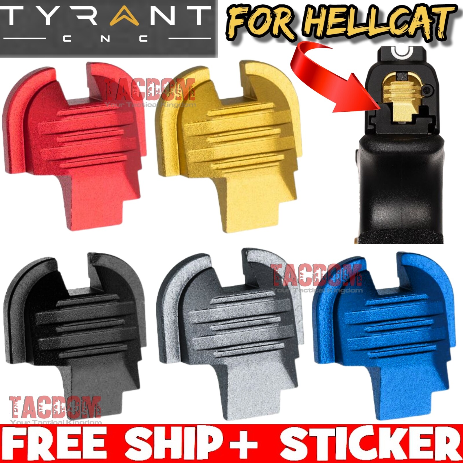 Tyrant Designs Slide Cover End Back Plate for Springfield HELLCAT CNC ...
