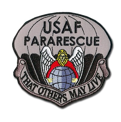USAF Pararescue Embroidered Patch (PJs) - Hook & Loop Backing - 3.25" X ...