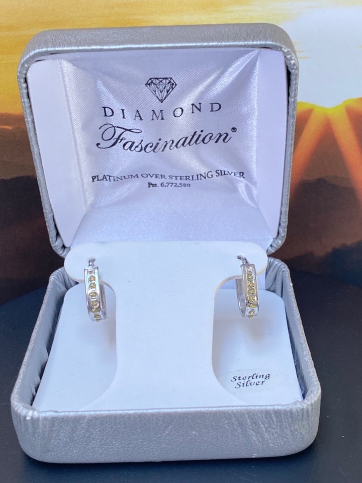 NIB Diamond Fascination™ U-Huggie Hoop Earrings | eBay