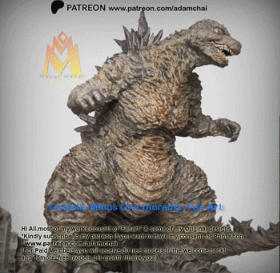 Godzilla Diorama Monster Figure High Quality 12K Abs Resin 3D Printed ...