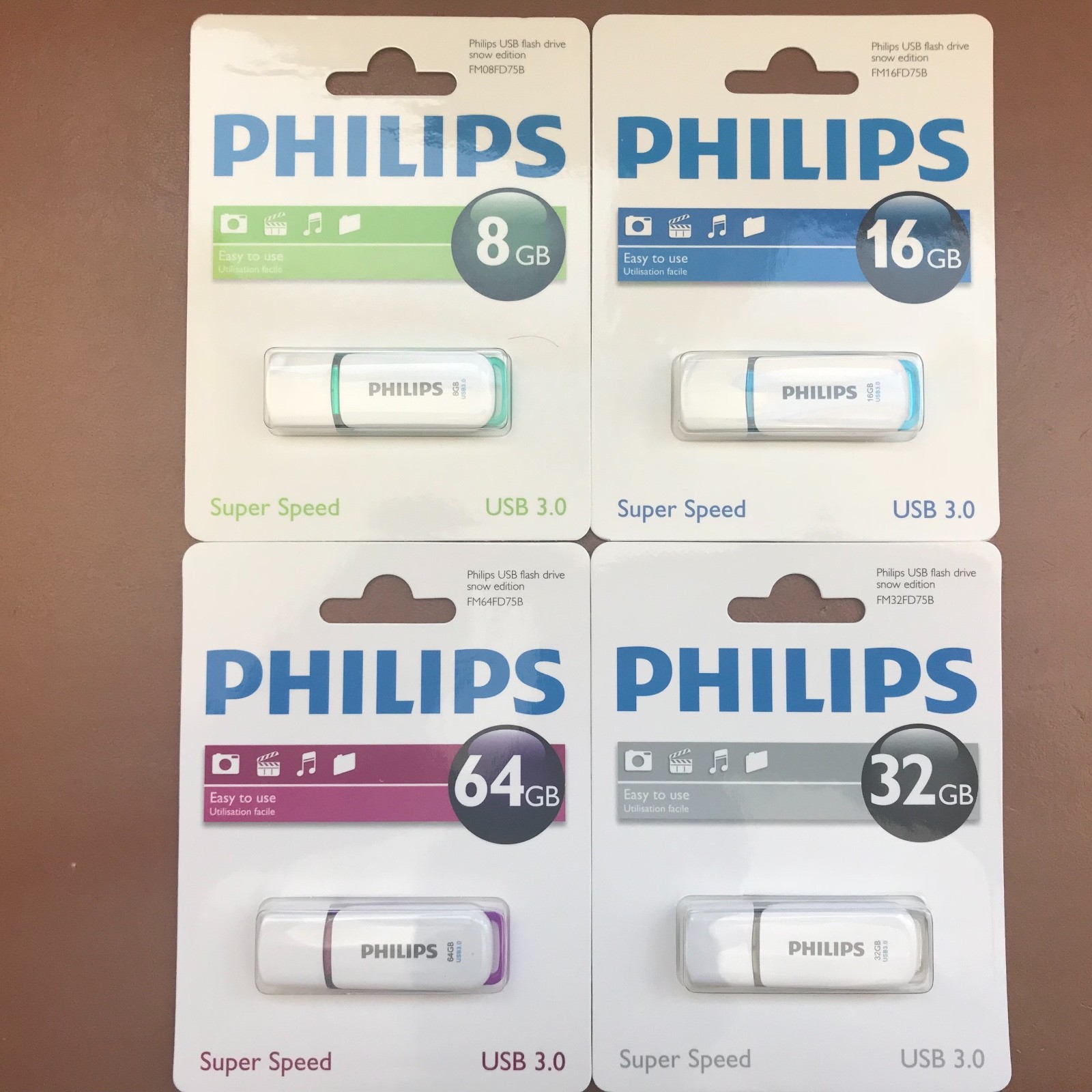 NEW PHILIPS 8/16/32/64 GB SNOW SUPER SPEED USB 3.0 Flash Drive Memory ...